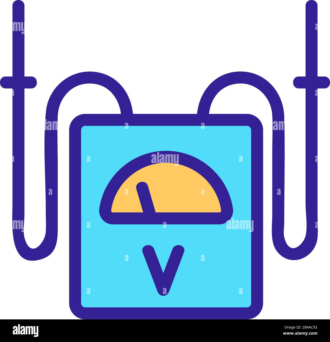 Voltmeter icon vector. Isolated contour symbol illustration Stock ...