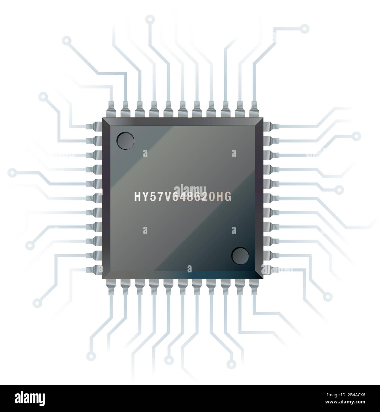 Illustration of computer chip, with white background vector Stock Vector Image & Art - Alamy