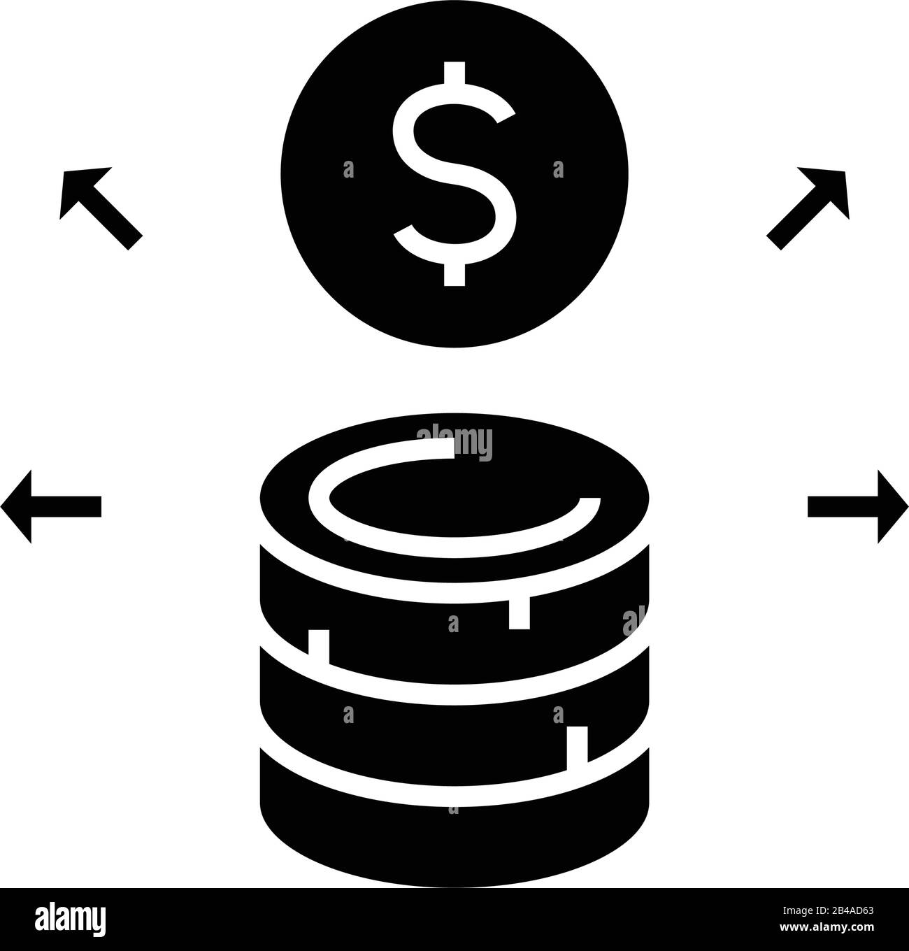 Sharing money black icon, concept illustration, vector flat symbol ... Sharing money black icon, concept illustration, vector flat symbol ...