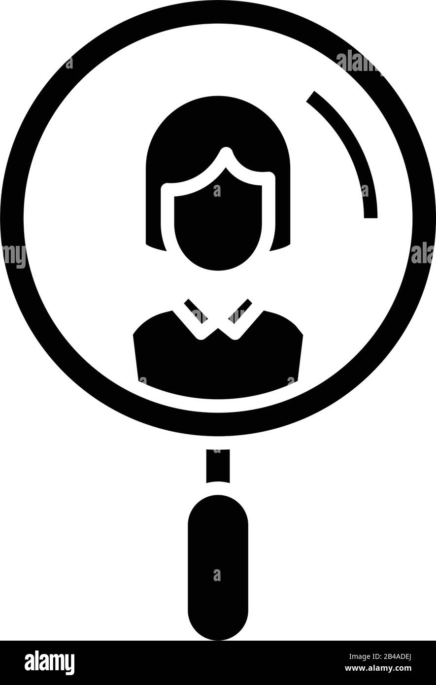 Staff worker black icon, concept illustration, vector flat symbol ...