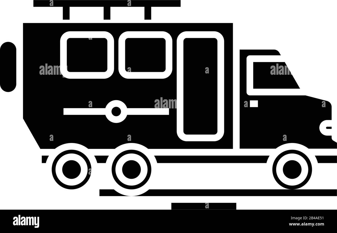 Special truck black icon, concept illustration, vector flat symbol ...