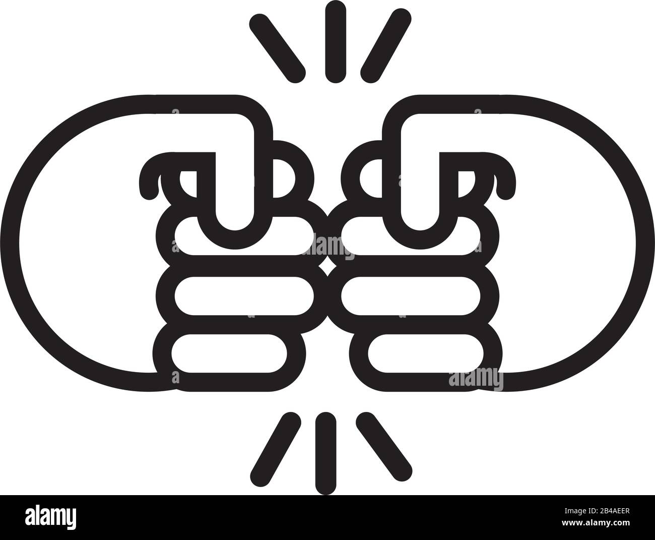 hands bumping fists signal line style Stock Vector Image & Art - Alamy