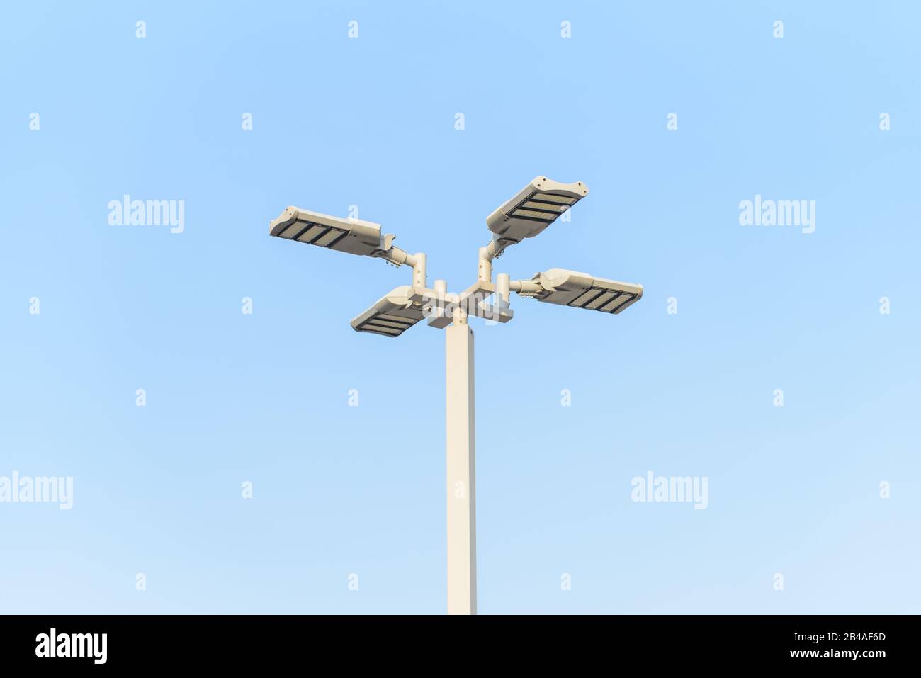solar cell spotlight in the park with blue sky Stock Photo - Alamy