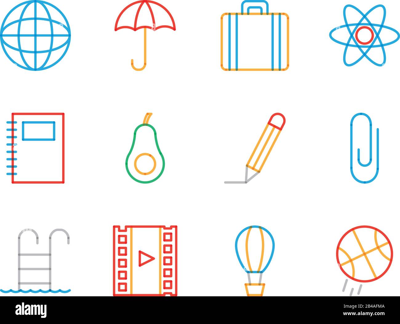 objects multiply line style icon set design, Ornament art cute idea ...