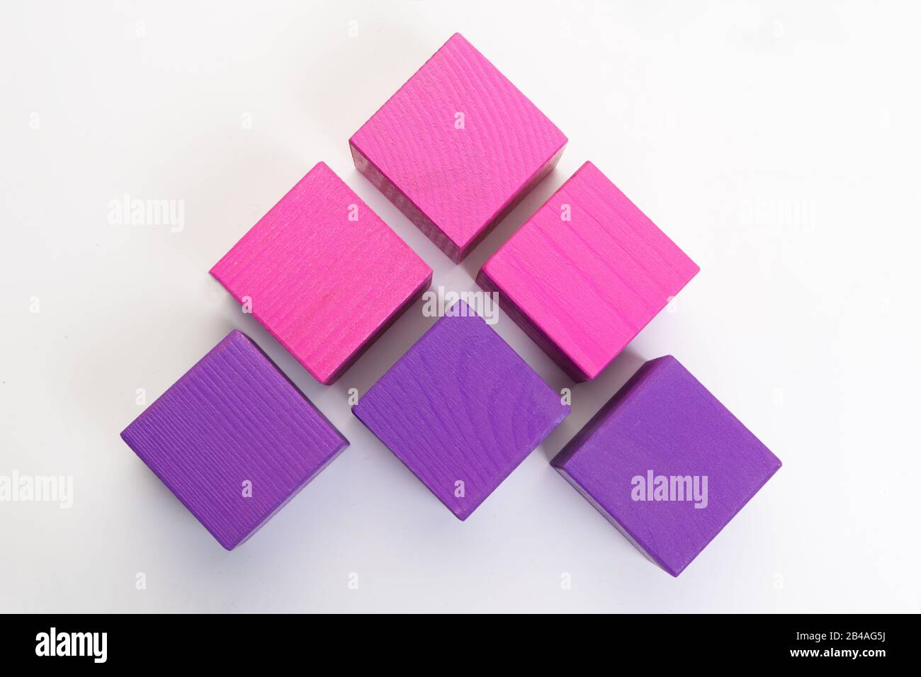 Colorful wooden building blocks isolated on white background Stock ...