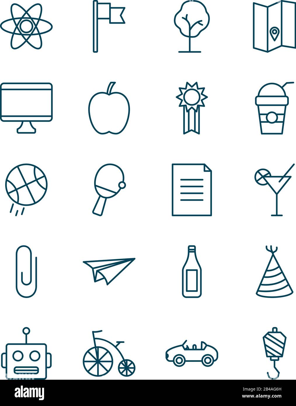 objects line style icon set design, Ornament art cute idea creative and ...