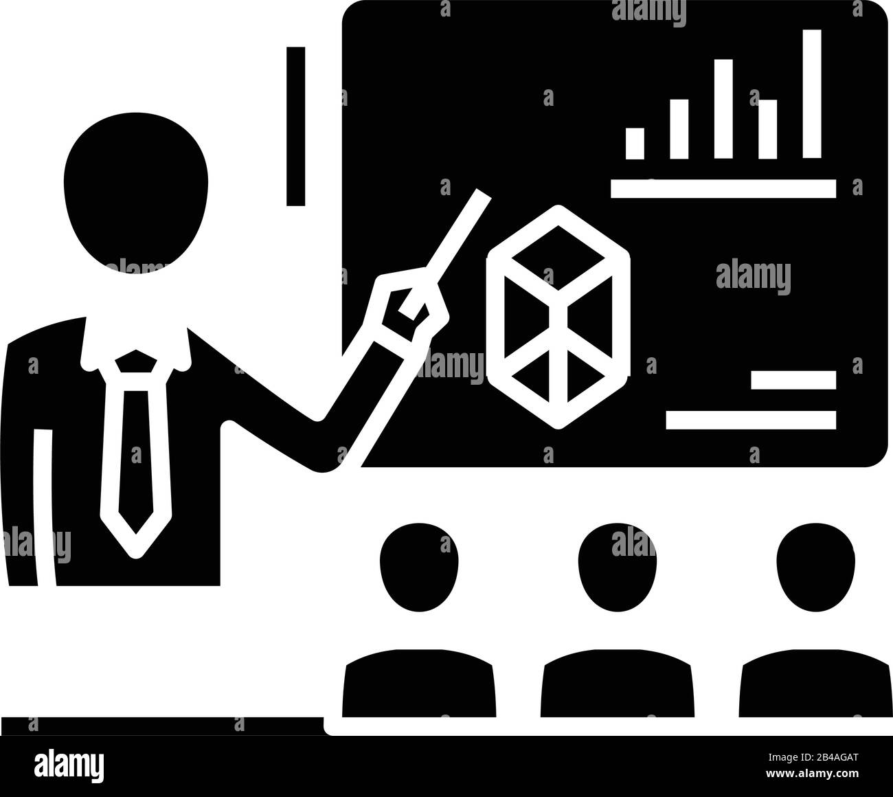 Showing charts black icon, concept illustration, vector flat symbol ...