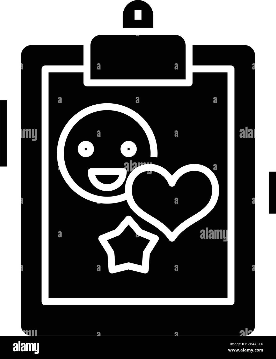 Smiling notes black icon, concept illustration, vector flat symbol ...