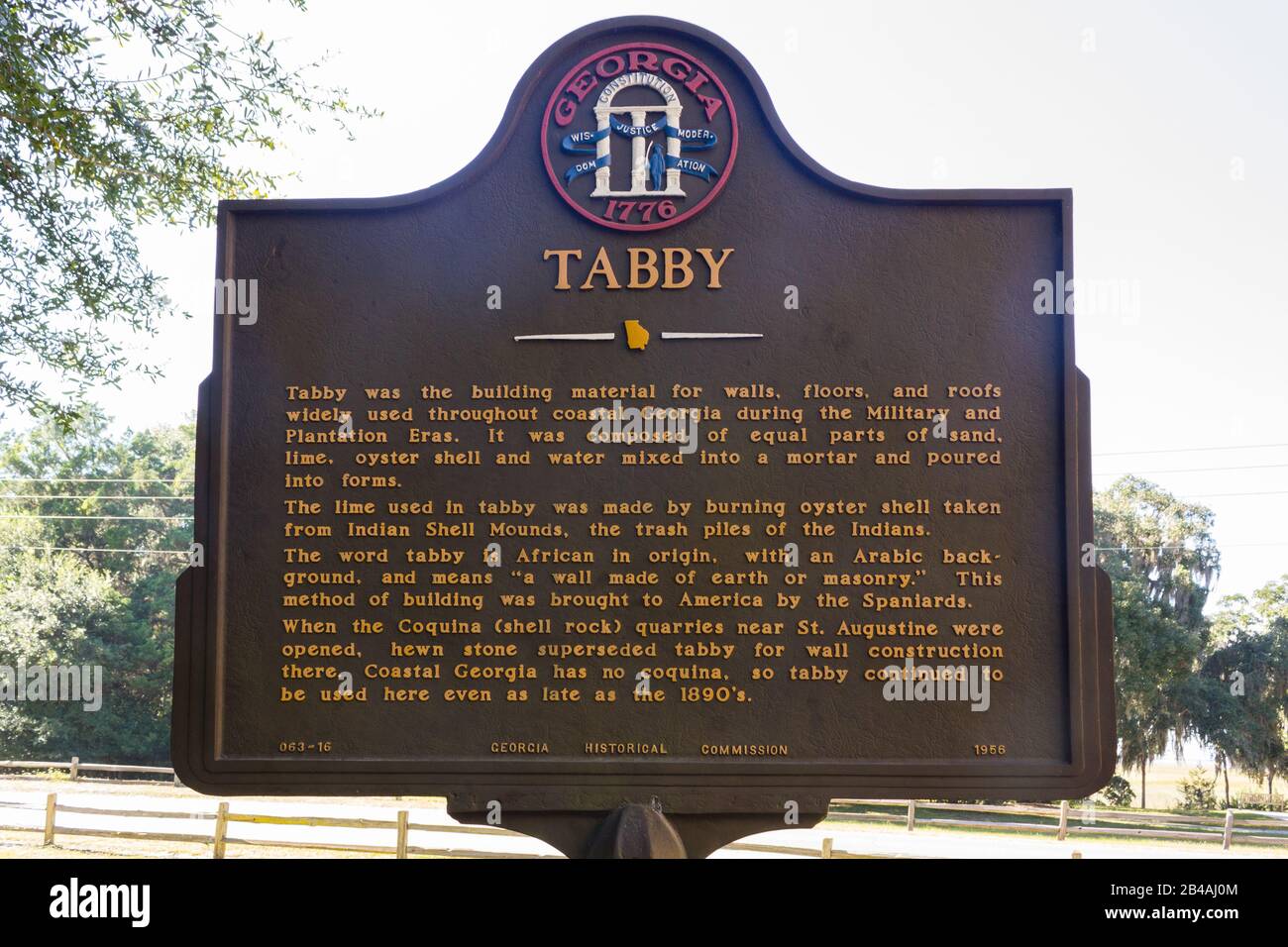 Tabby information sign on Jekyll Island, Georgia Stock Photo - Alamy