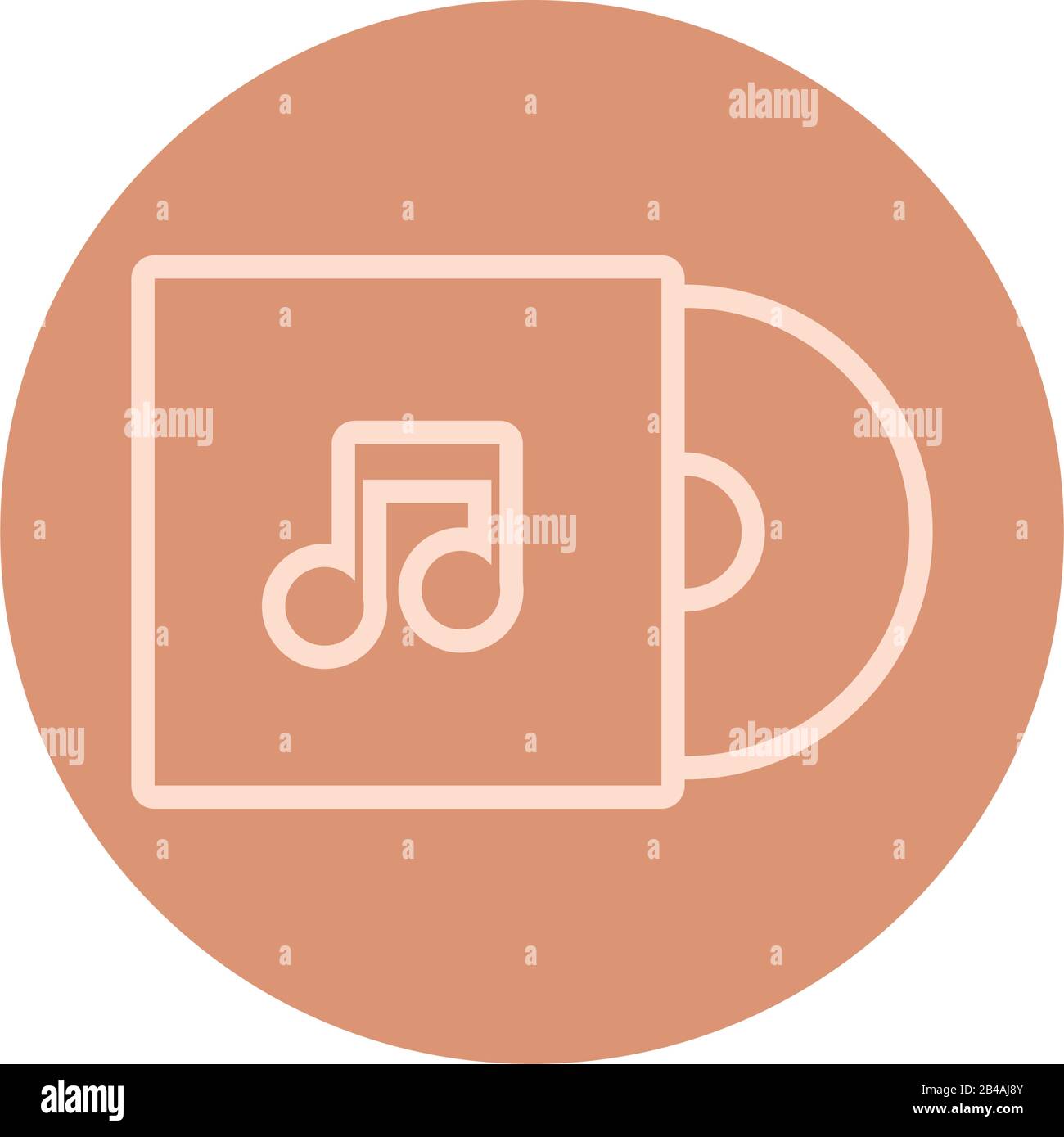 music vinyl disk record block and line icon Stock Vector Image & Art ...