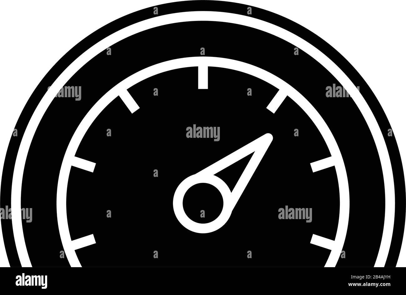 Speed counter black icon, concept illustration, vector flat symbol ...