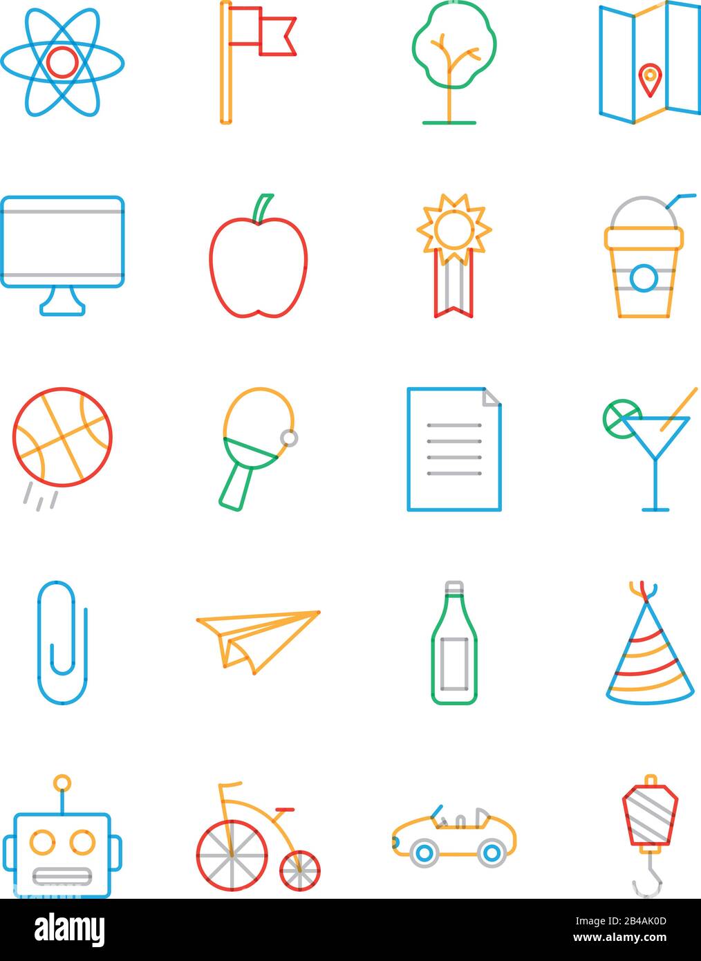 objects multiply line style icon set design, Ornament art cute idea ...
