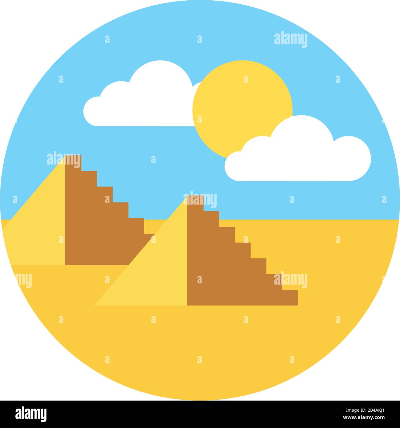 Egypt landscape pyramid panoramic Stock Vector Images - Alamy