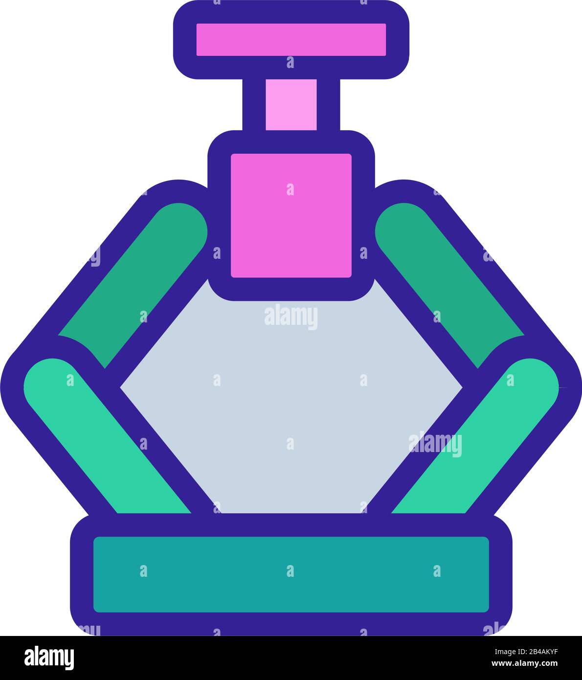 Mechanical jack icon vector. Isolated contour symbol illustration Stock ...