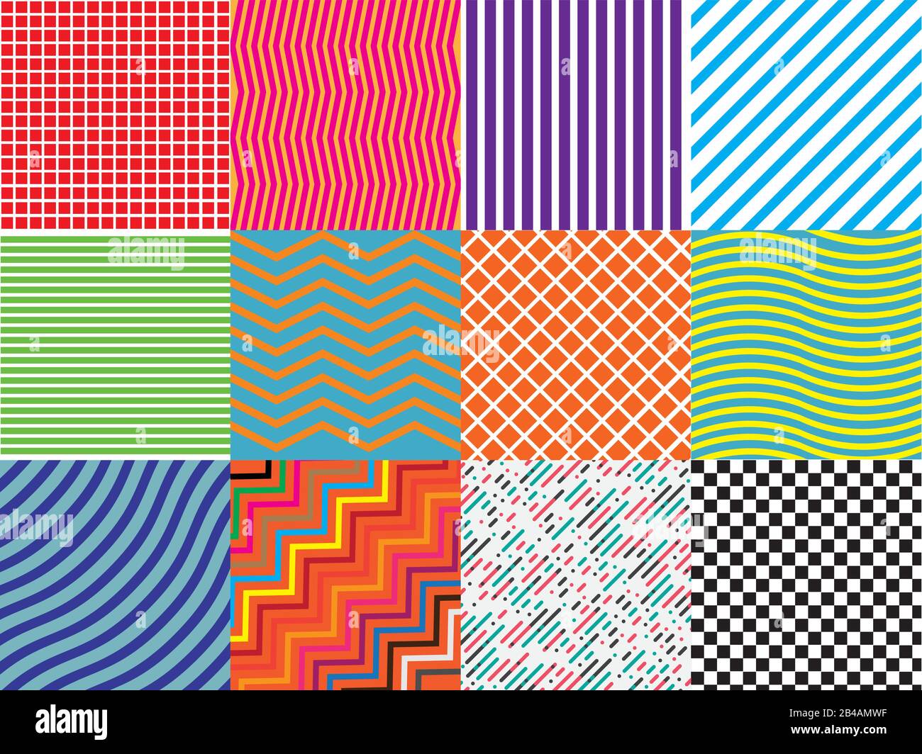 Set of different pattern in many colors vector Stock Vector Image & Art ...