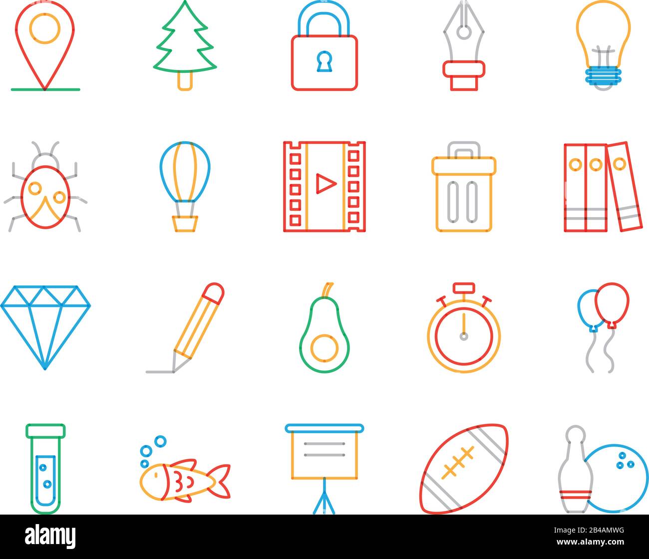 objects multiply line style icon set design, Ornament art cute idea ...