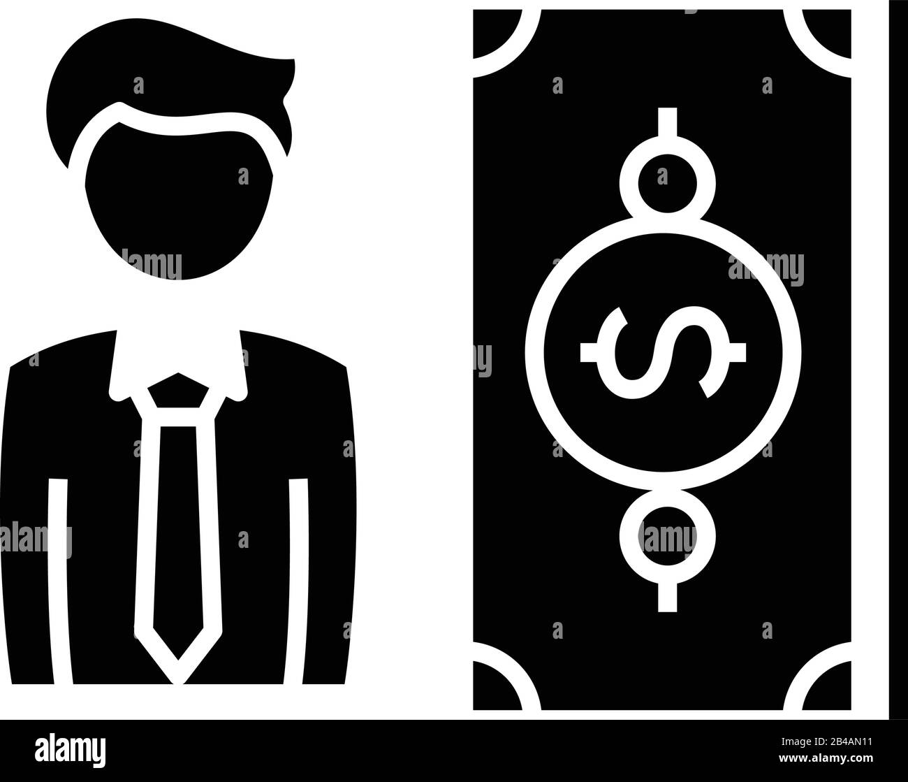 Staff salaries black icon, concept illustration, vector flat symbol ...