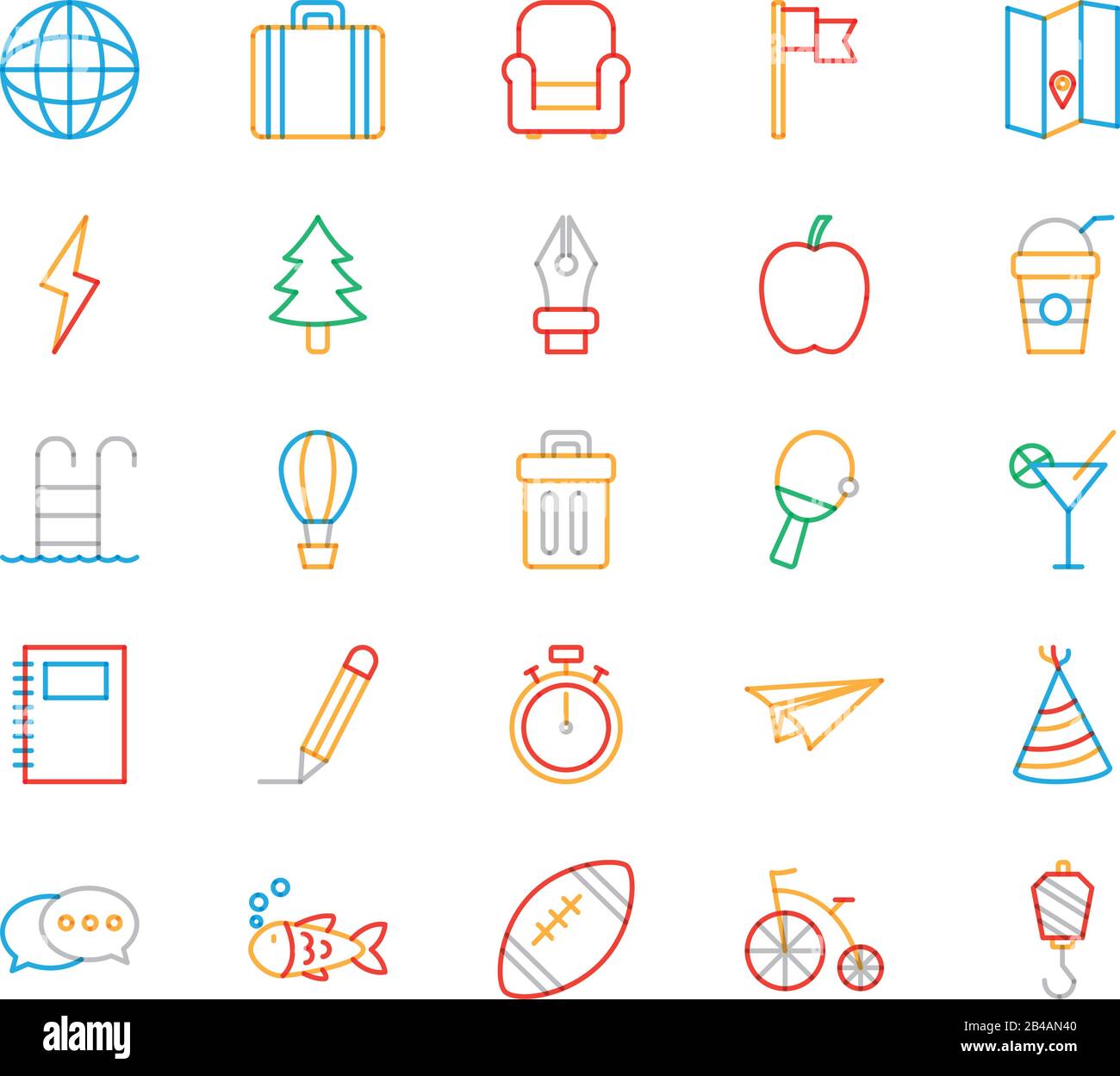 objects multiply line style icon set design, Ornament art cute idea ...