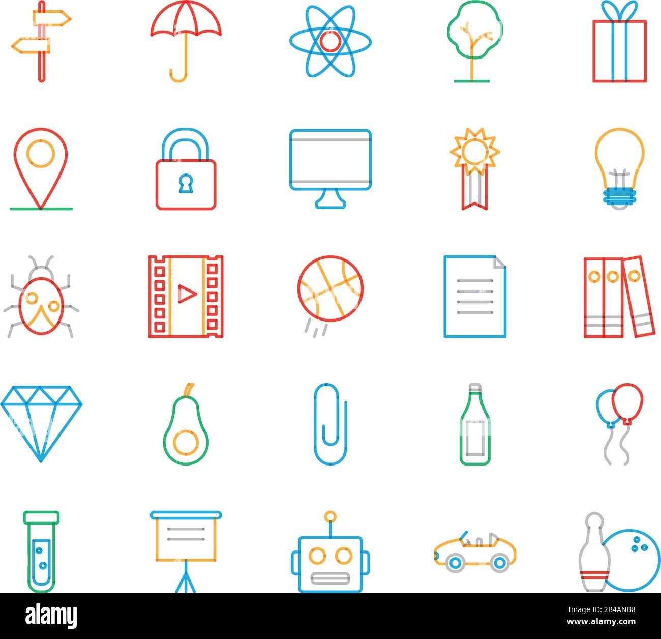 objects multiply line style icon set design, Ornament art cute idea ...