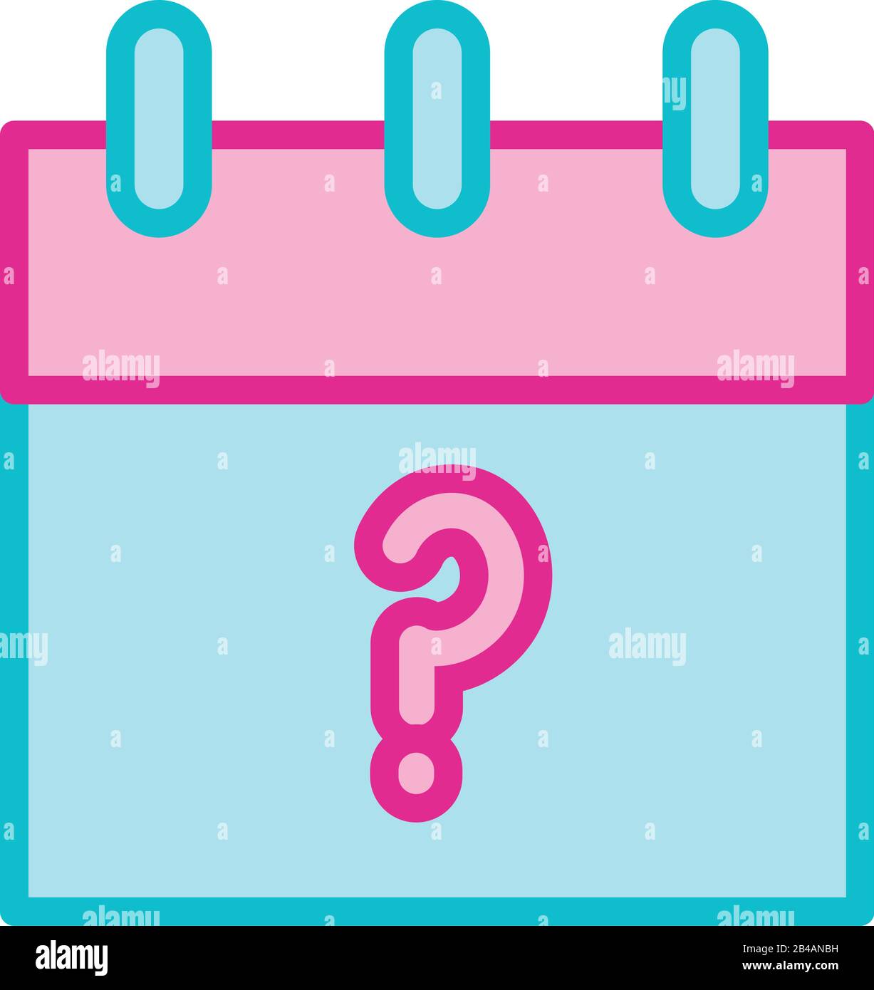 calendar with interrogation symbol line and fill style Stock Vector ...