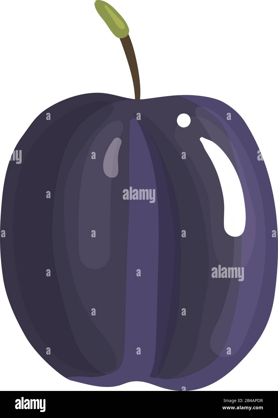 Red plum yellow cut Stock Vector Images - Alamy