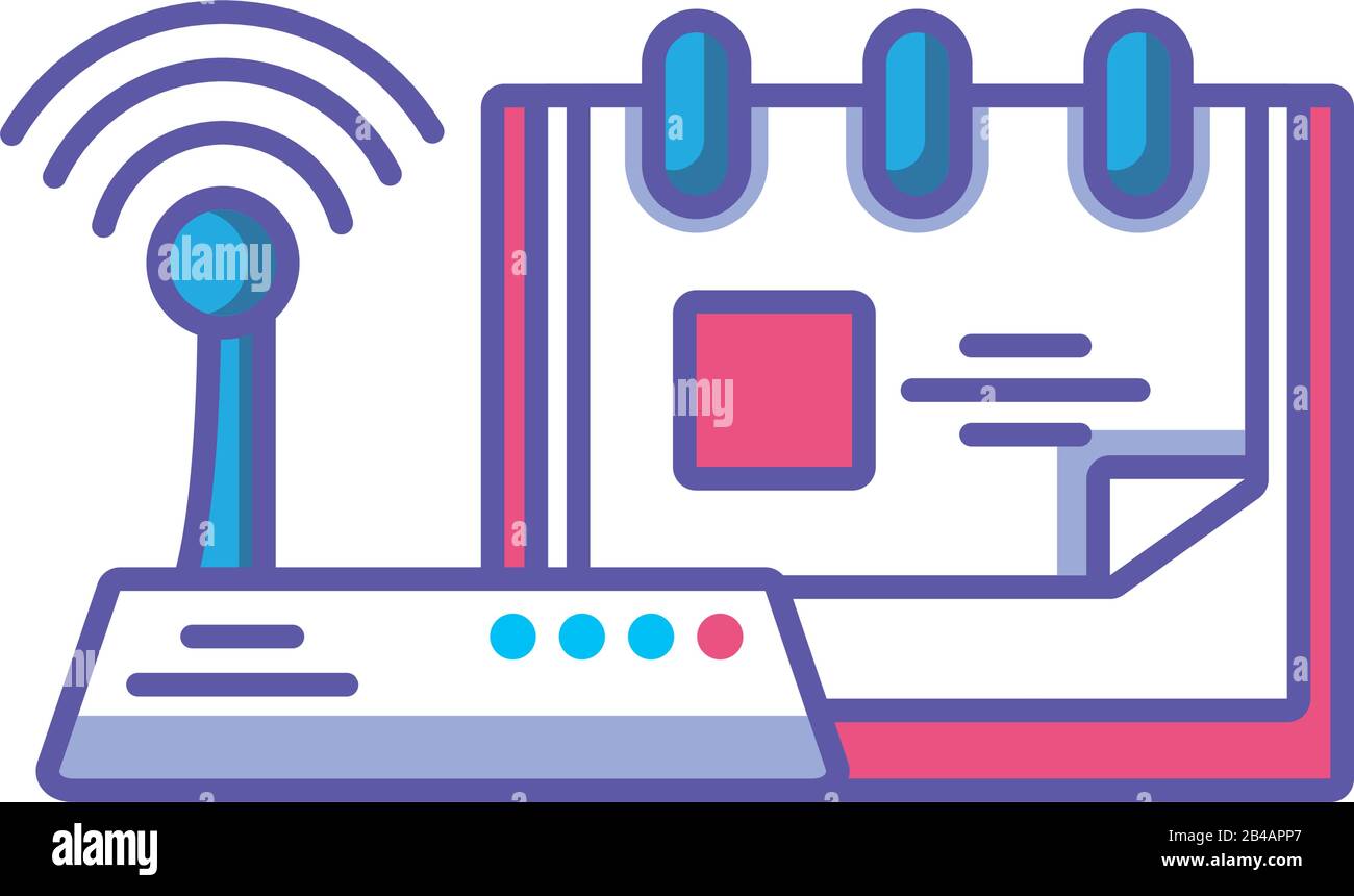 elements of the digital world on white background vector illustration ...