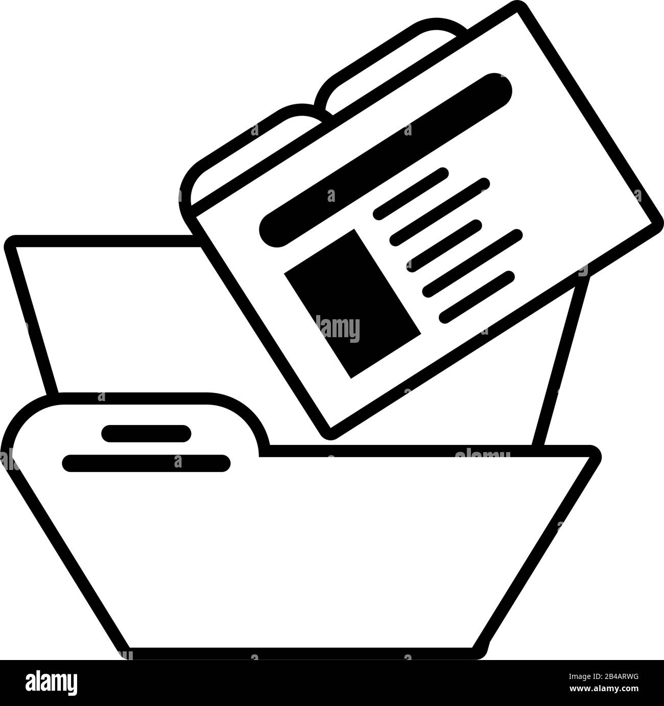 folder with file sheet on white background vector illustration design ...