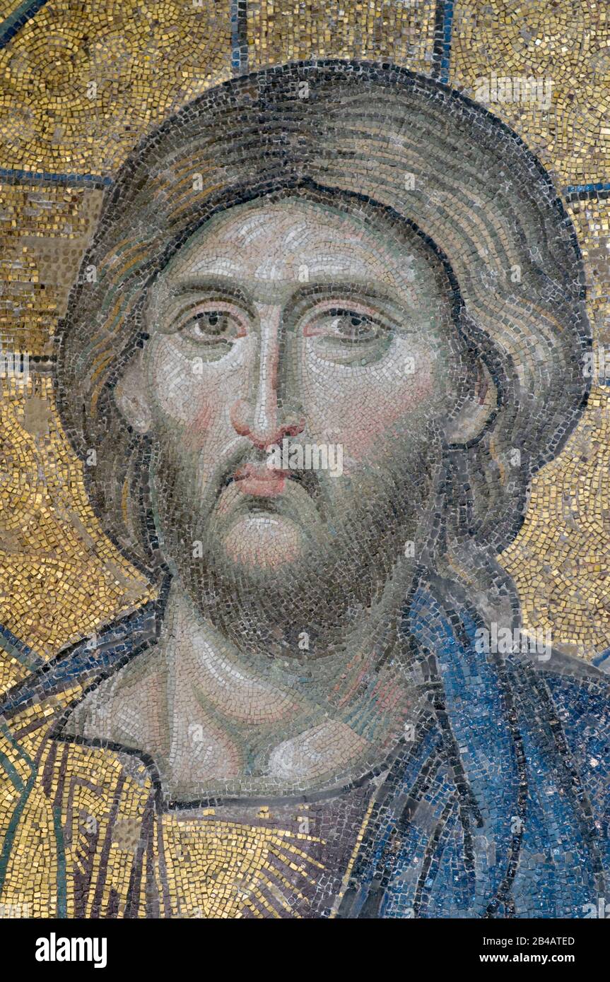 Jesus Christ image is the part of the Desis mosaic ("Entreaty") - Hagia ...