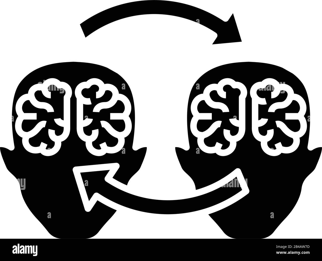 Sharing ideas black icon, concept illustration, vector flat symbol ...