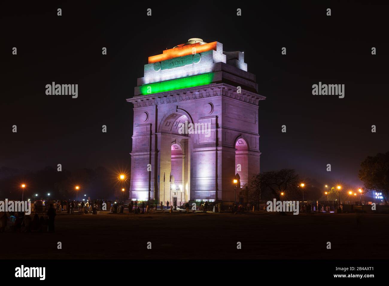 India national flag light night hi-res stock photography and images - Alamy