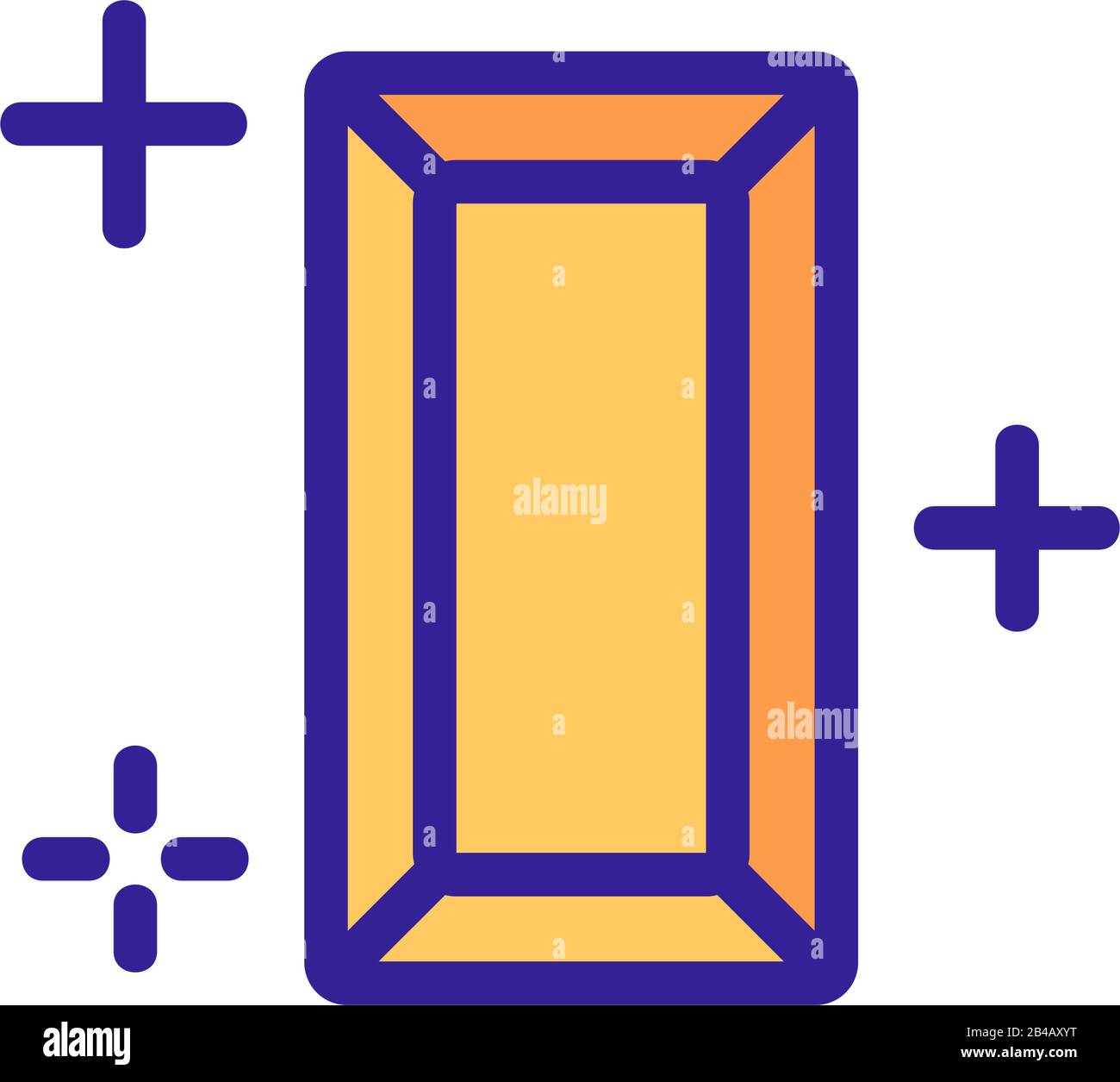 a bar of gold icon vector. Isolated contour symbol illustration Stock ...