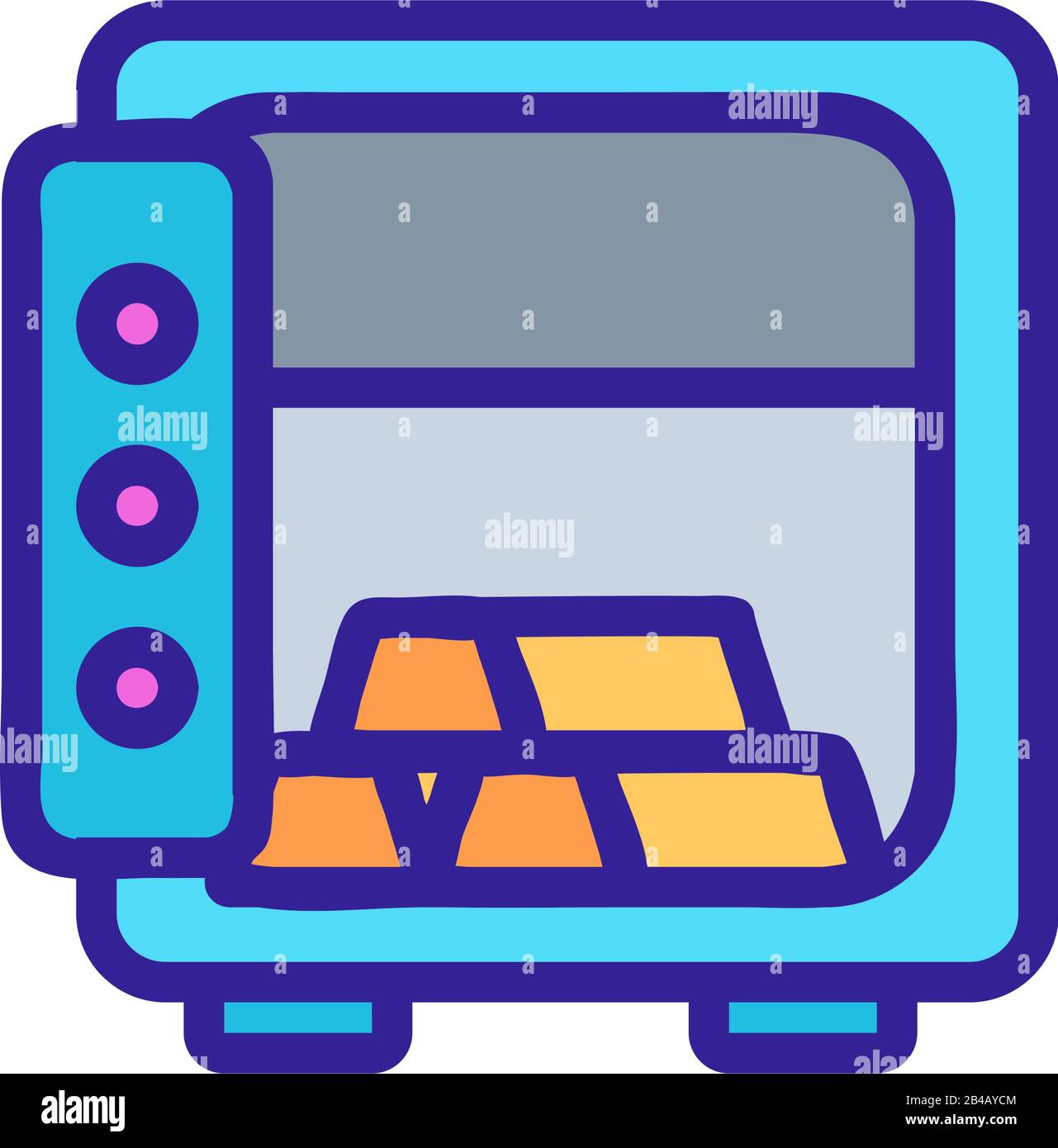 Gold safe icon vector. Isolated contour symbol illustration Stock ...