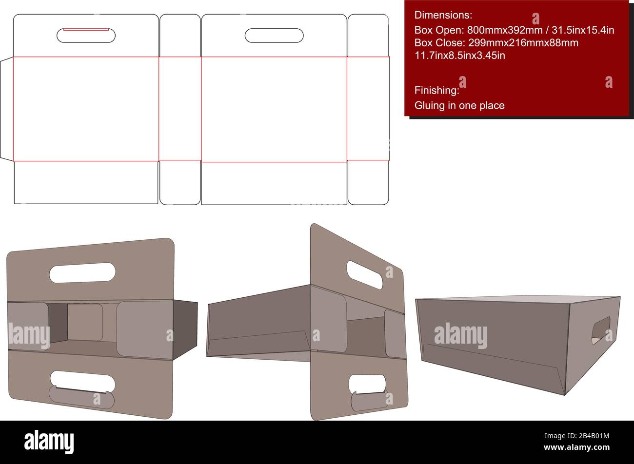 Carriers Box template die cut vector Stock Vector Image & Art - Alamy