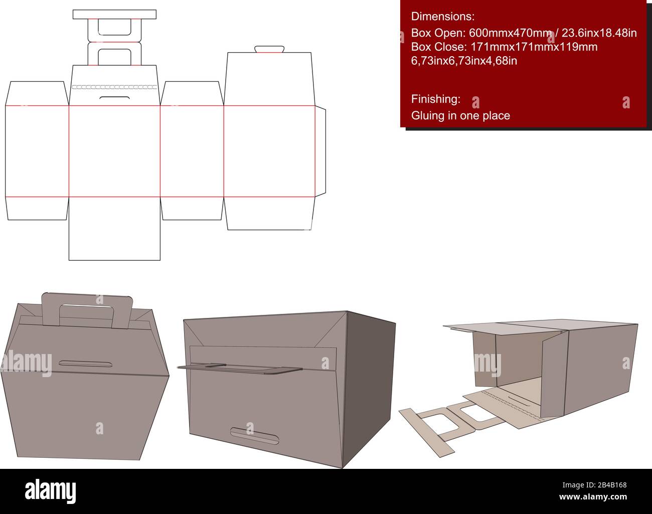 Carriers Box template die cut vector Stock Vector Image & Art - Alamy
