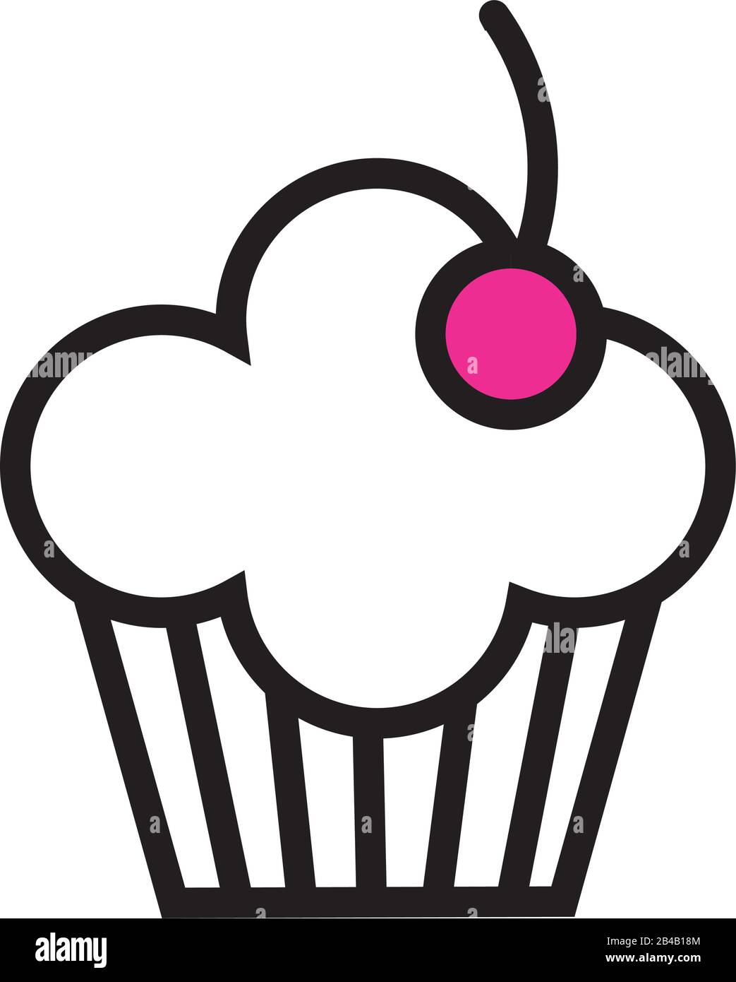 birthday sweet cupcake line and fill style Stock Vector Image & Art - Alamy