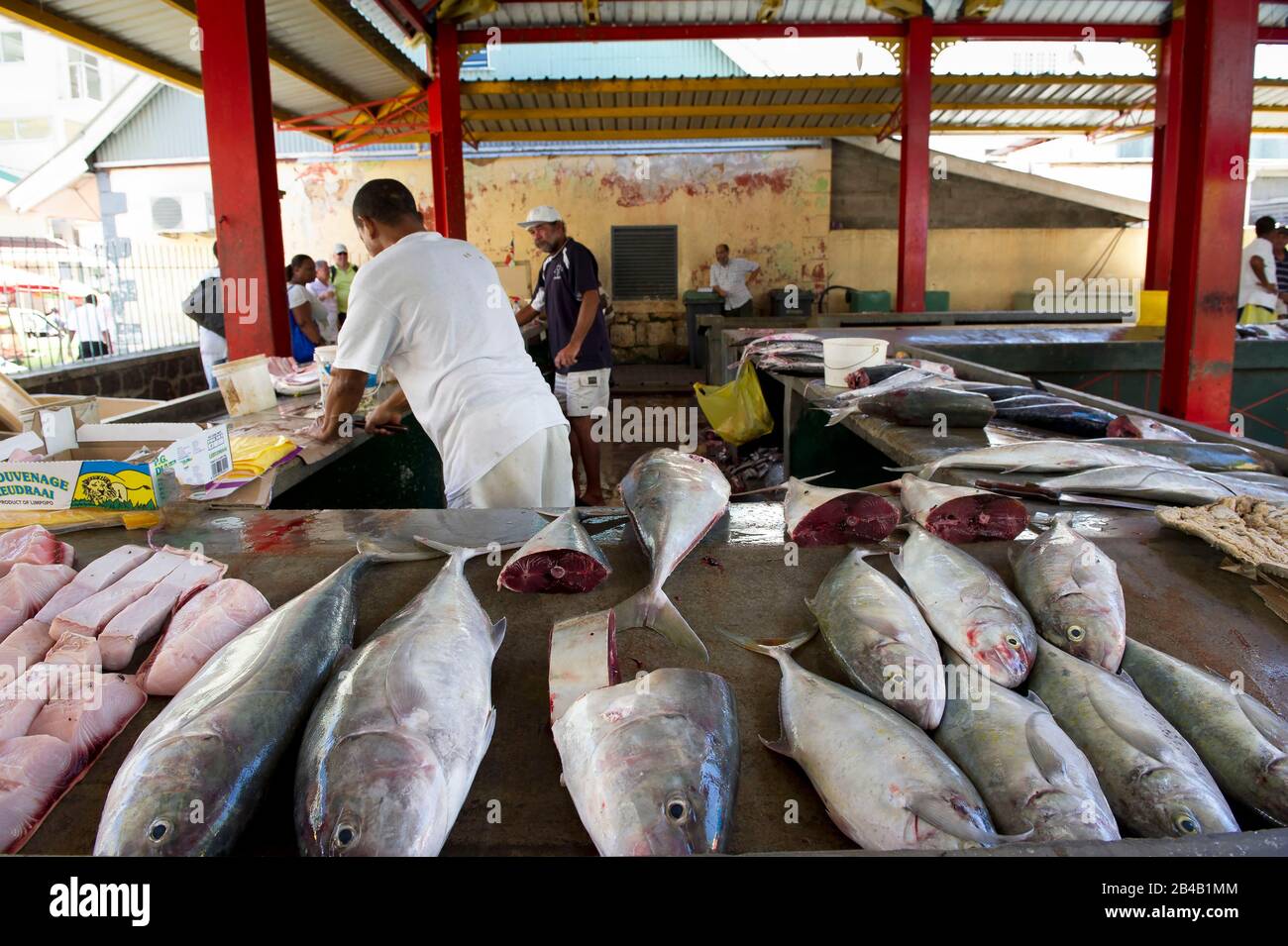 Seychelles, island of Mahe, fish market in Victoria Stock Photo - Alamy