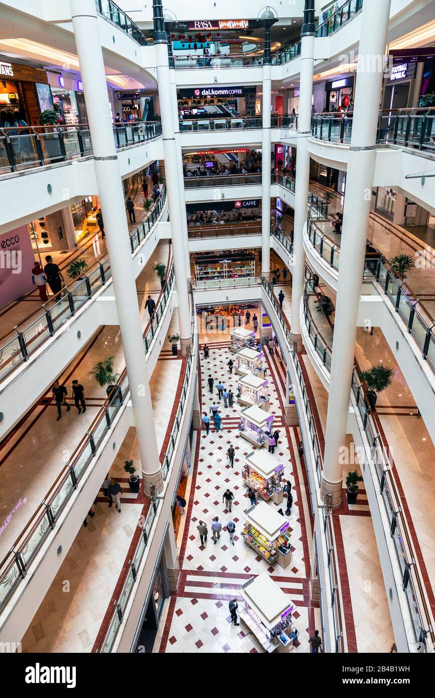Interior of the Suria llcc large shopping mall at Petronas Towers ...