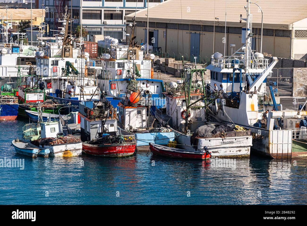 Cape Verde, Sao Vicente island, Mindelo, Porto Grande harbour Stock ...