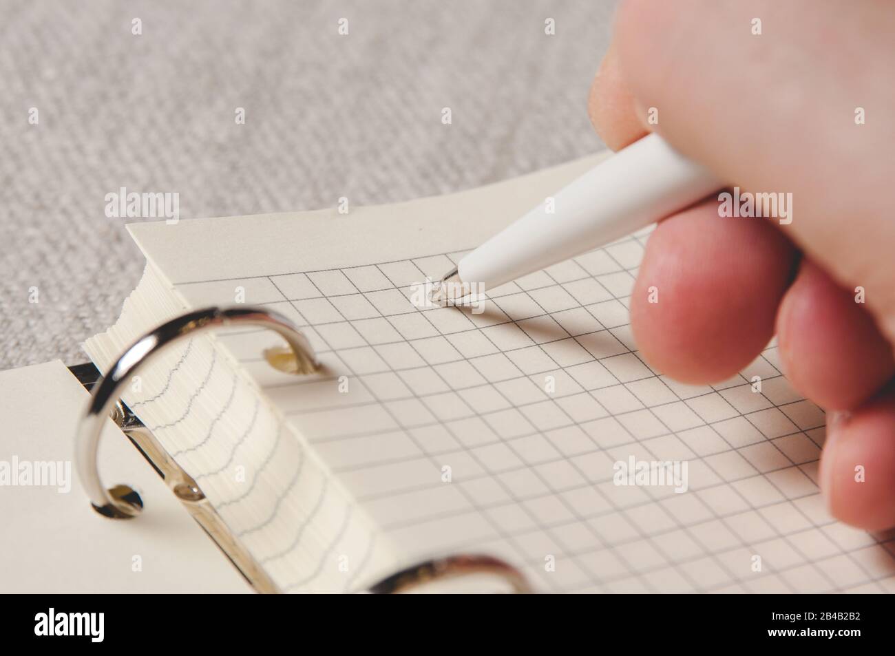 Writing to notebook with pages in a cell. A blank page of an open ...