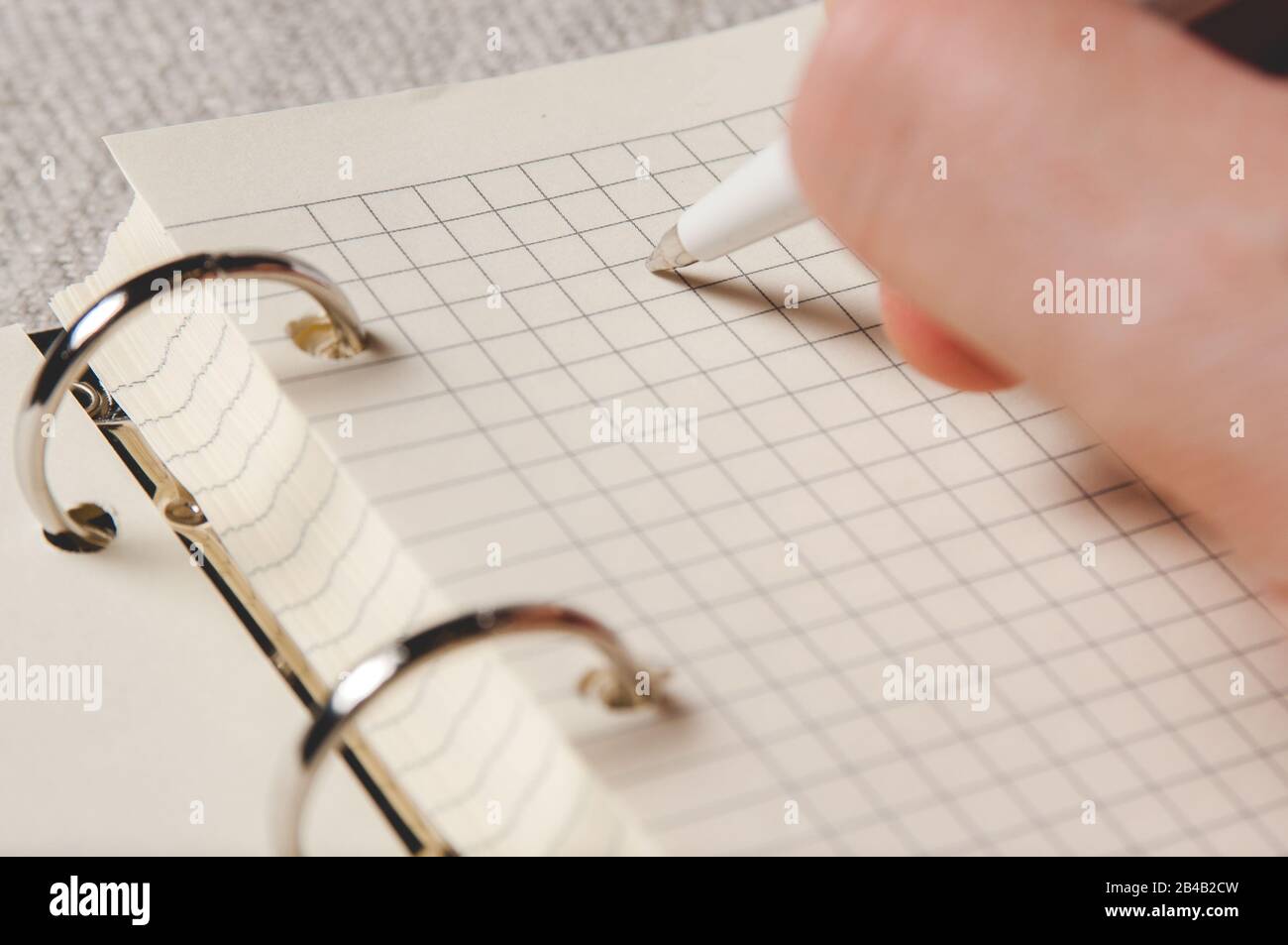 Writing to notebook with pages in a cell. A blank page of an open ...