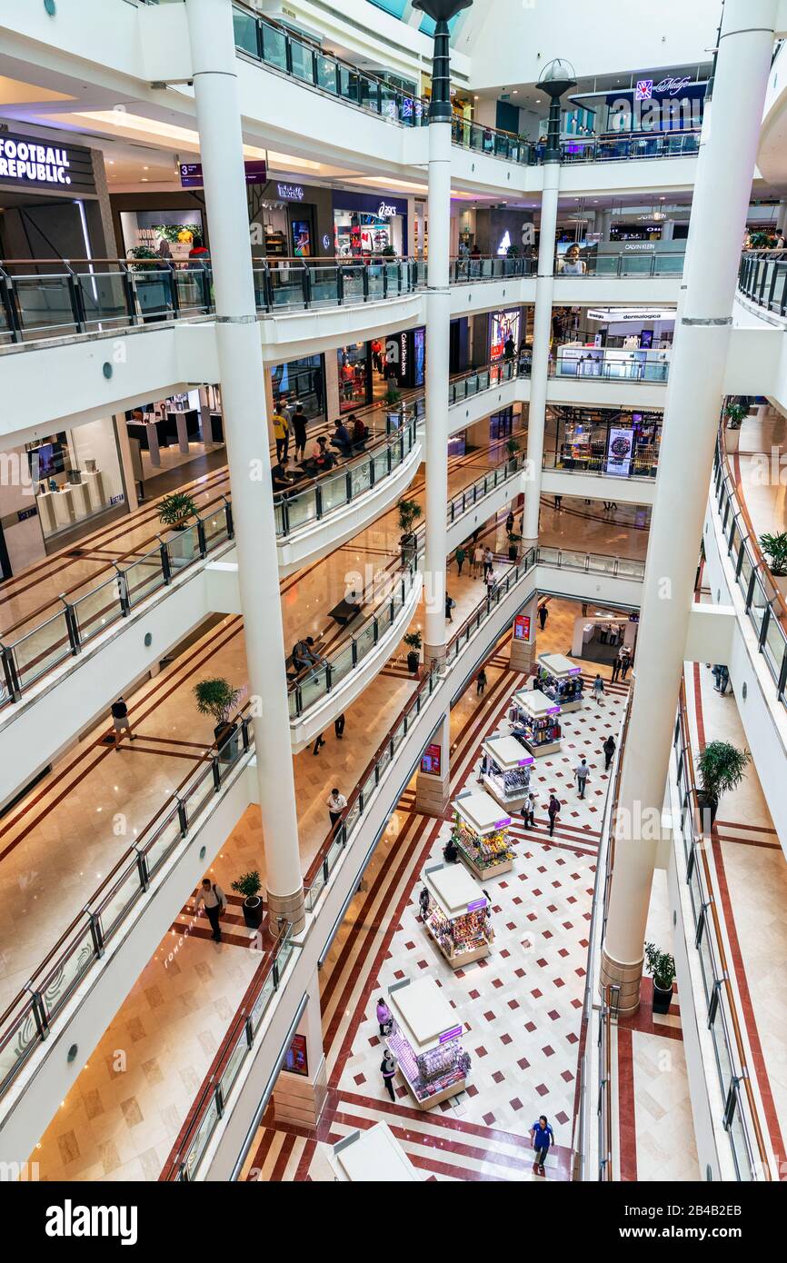 Interior of the Suria llcc large shopping mall at Petronas Towers ...