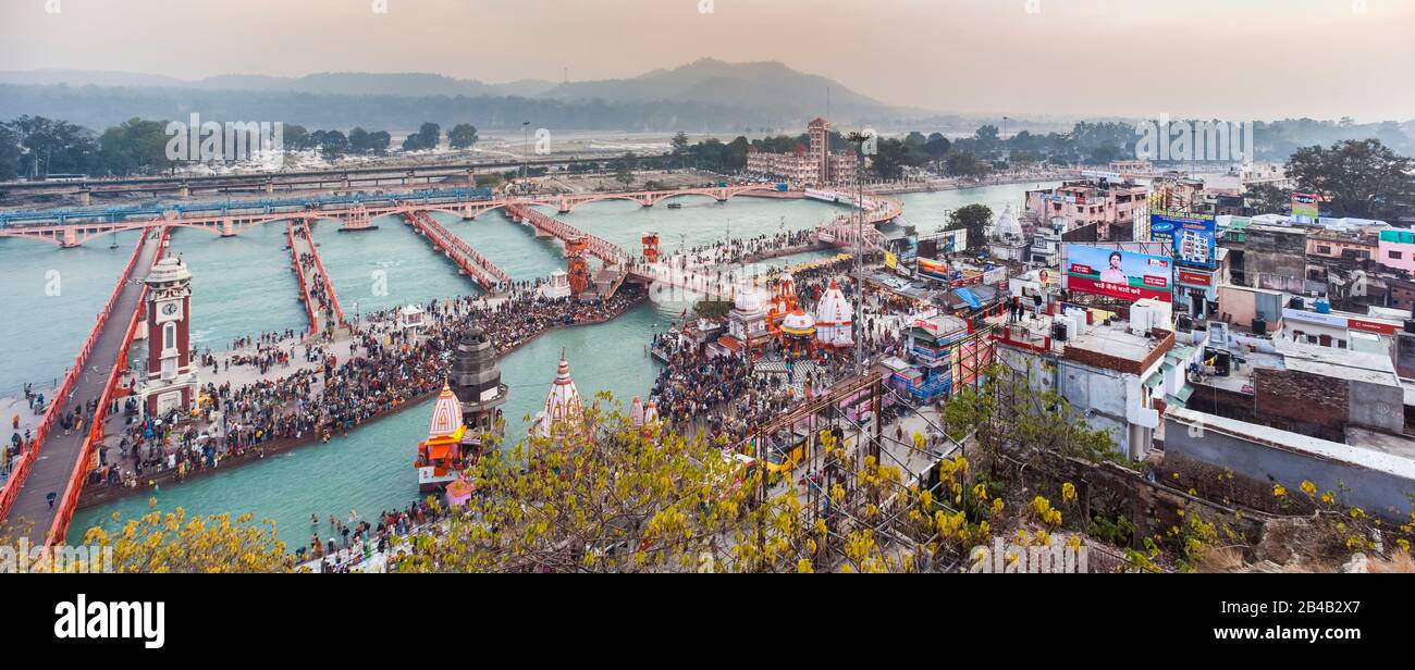 India, Uttarakhand, Haridwar, holy city of hinduism, Kumbh Mela Hindu ...