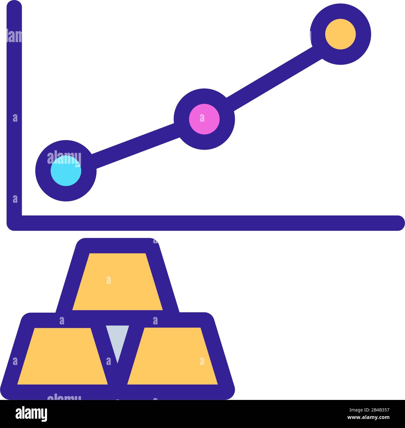 Gold chart icon vector. Isolated contour symbol illustration Stock ...