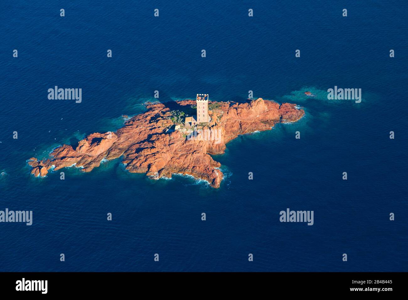 France, Var, coast of the commune of Saint Raphaël, Esterel massif ...