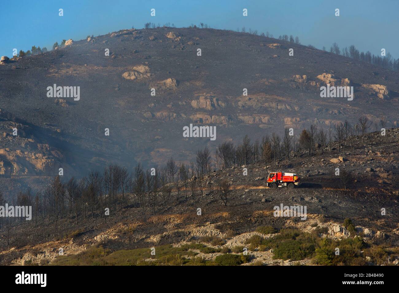France, Bouches du Rhone, Marseille, fire in the creeks on September 5 ...