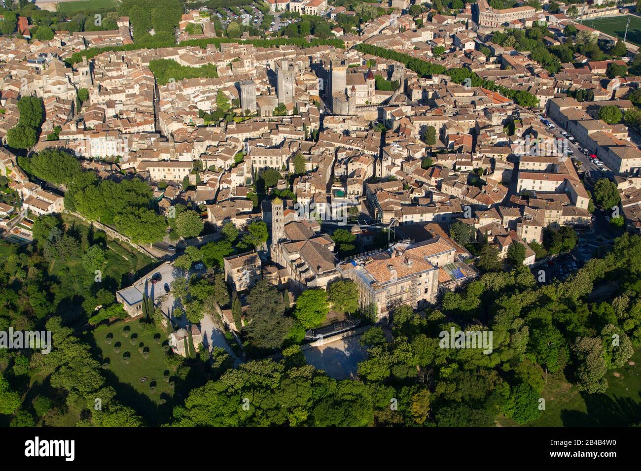 France, Gard, Uzès, the Ducal castle known as the Duchy of Uzès and the ...