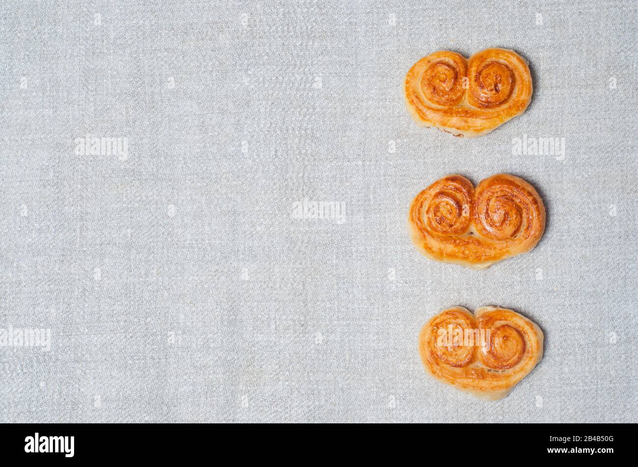 Fresh homemade pastries on a rag background. Morning Breakfast Baking ...
