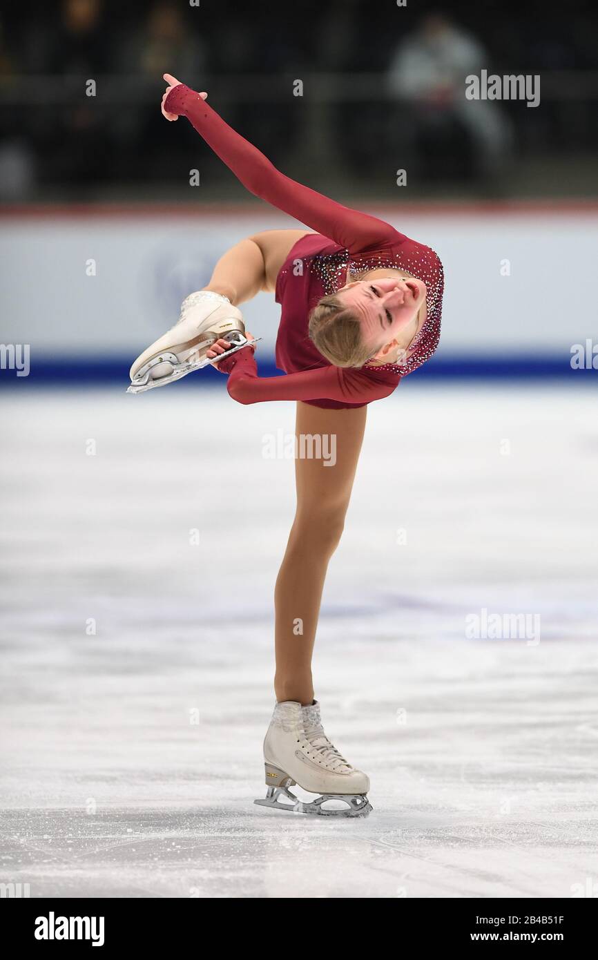 Tallinn, Estonia. 6th Mar 2020. Maiia KHROMYKH from Russia, during Ladies Short Program at the ...