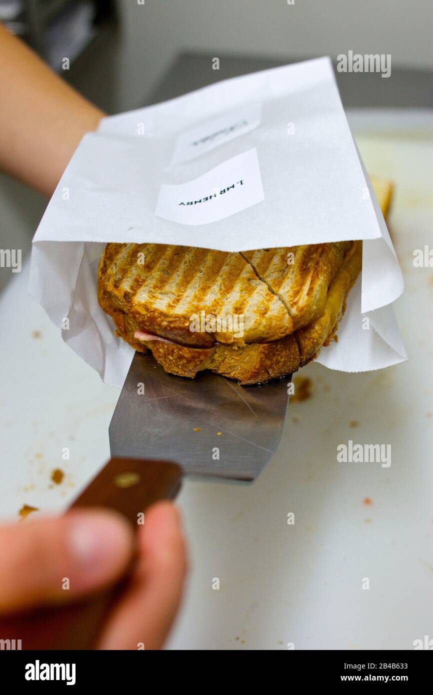 France, Paris, Maison du croque making cheddar croque Stock Photo - Alamy