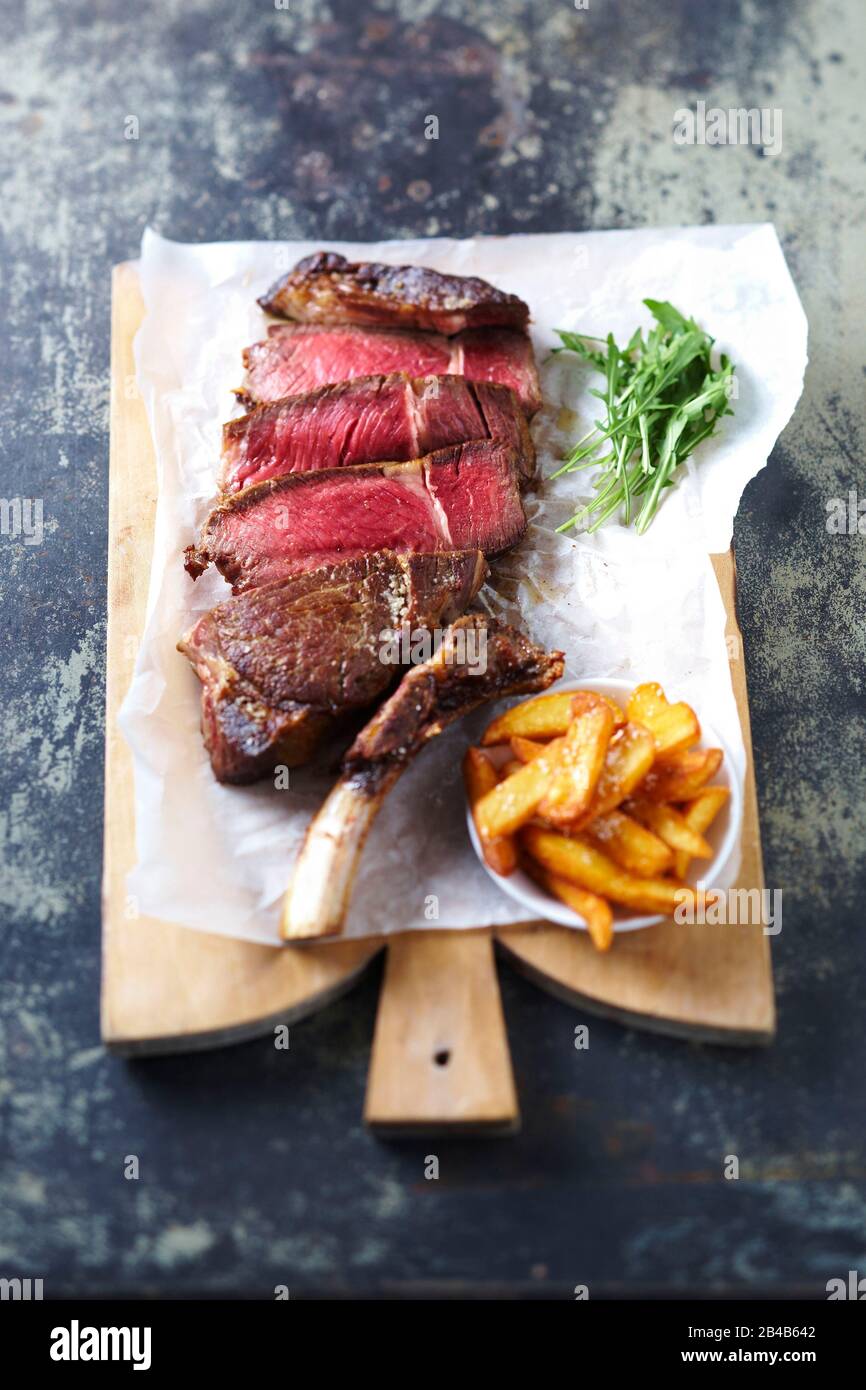 Rib of beef cooked at low temperature Stock Photo - Alamy